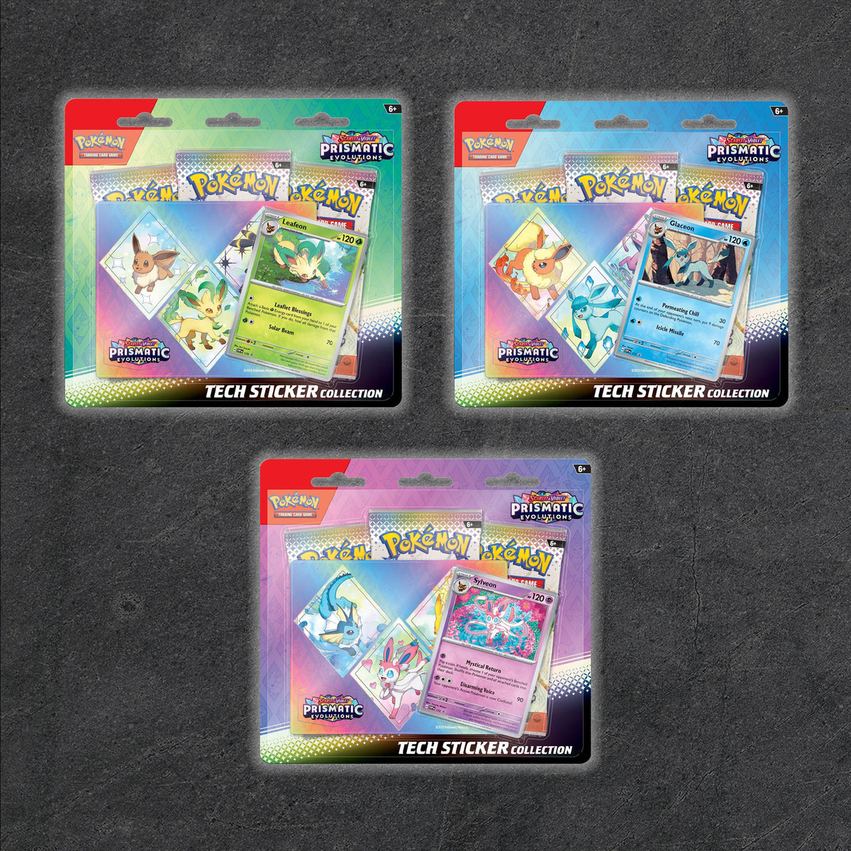 Pokémon Prismatic Evolutions Tech Sticker Collection Trio – Heaps Good ...